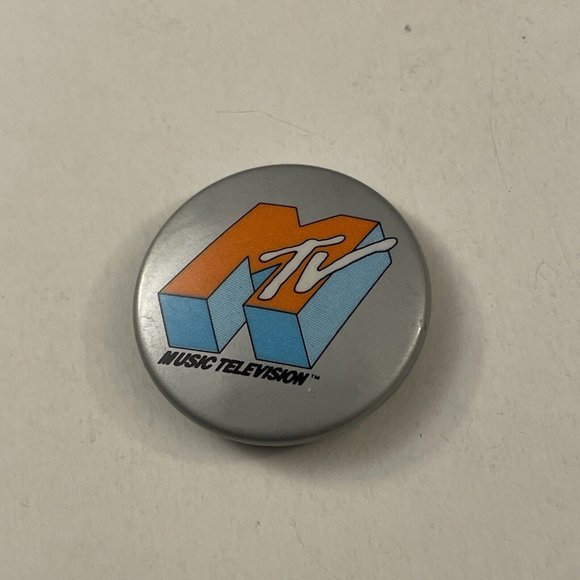 Other | Mtv Music Television Silver Orange Button Pinback Pin Pb36d ...